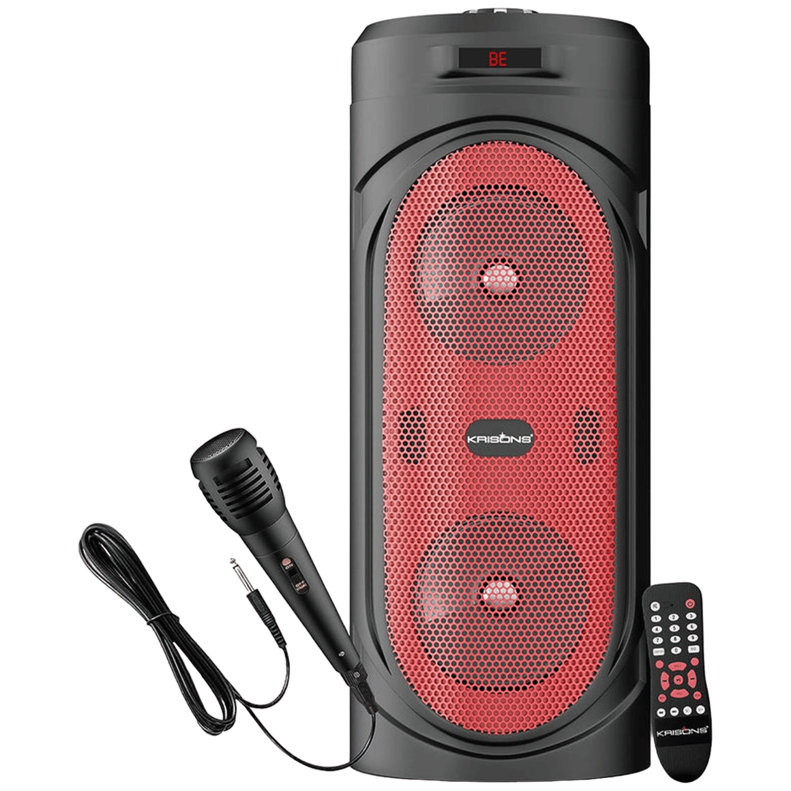Buy KRISONS Redstar 40W Bluetooth Party Speaker with Mic (Double 4 Woofer, 2.1 Channel, Black ...